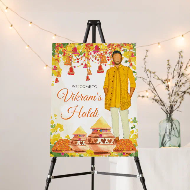 Boy Haldi posters & Groom Haldi signs | Zazzle