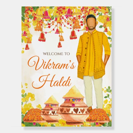 Boy Haldi posters & Groom Haldi signs | Zazzle