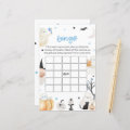 Boy Halloween Little Boo Baby Shower Bingo Game | Zazzle