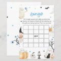 Boy Halloween Little Boo Baby Shower Bingo Game | Zazzle