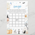 Boy Halloween Little Boo Baby Shower Bingo Game | Zazzle