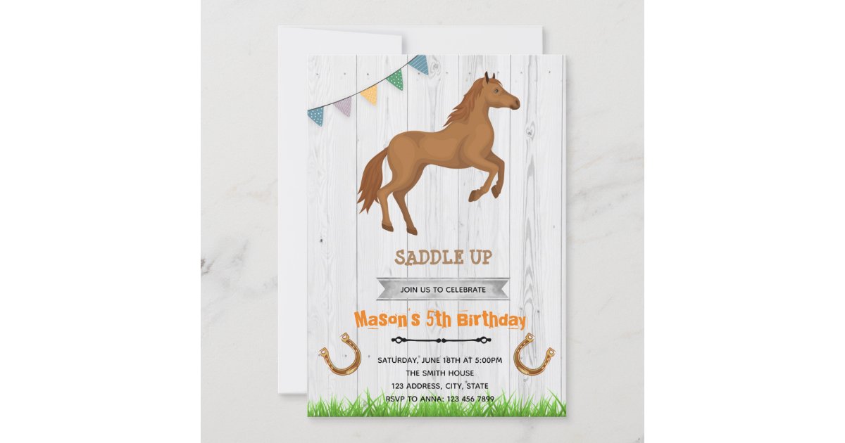 Boy horse theme party Invitation | Zazzle