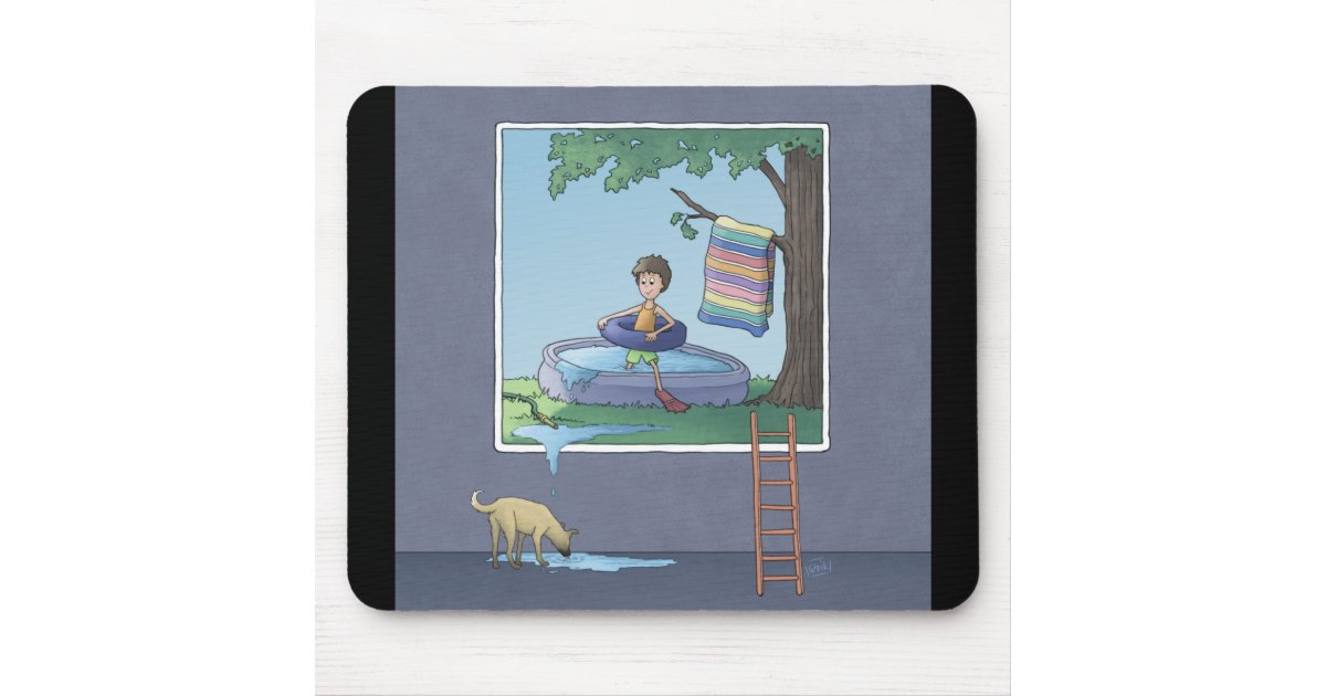 Boy in the kiddie pool mouse pad | Zazzle