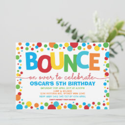 Boy Jump Birthday Bounce House Trampoline Party Invitation | Zazzle
