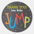 Boy Jump Trampoline Birthday Party Bounce House Classic Round Sticker ...