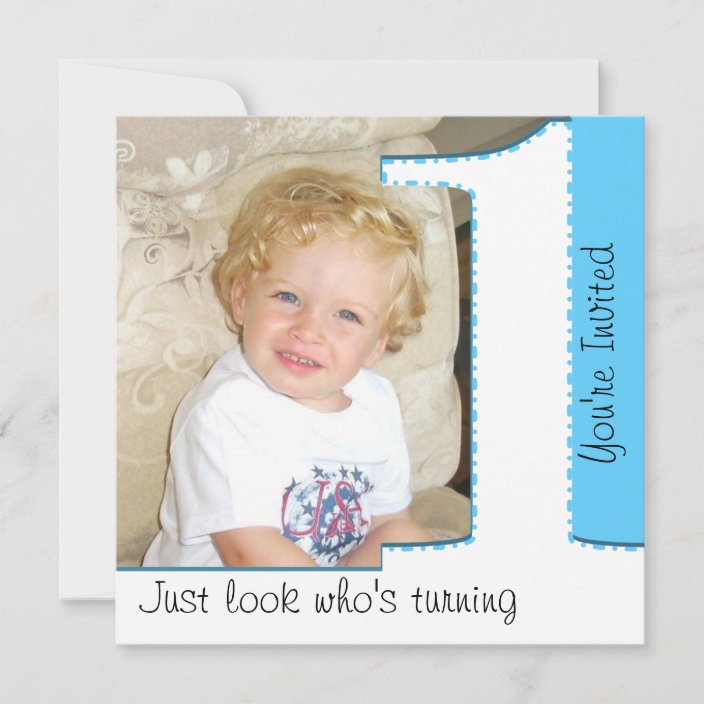 Boy Look Who's Turning 1 Birthday Invitation | Zazzle.com