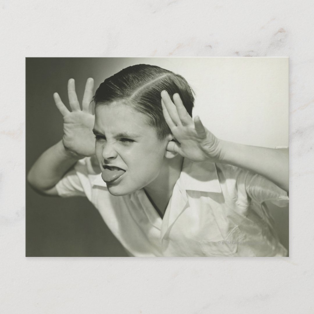 Boy Making Face Postcard | Zazzle