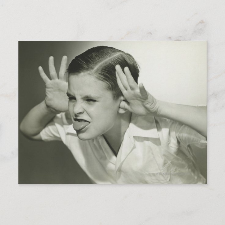 Boy Making Face Postcard | Zazzle