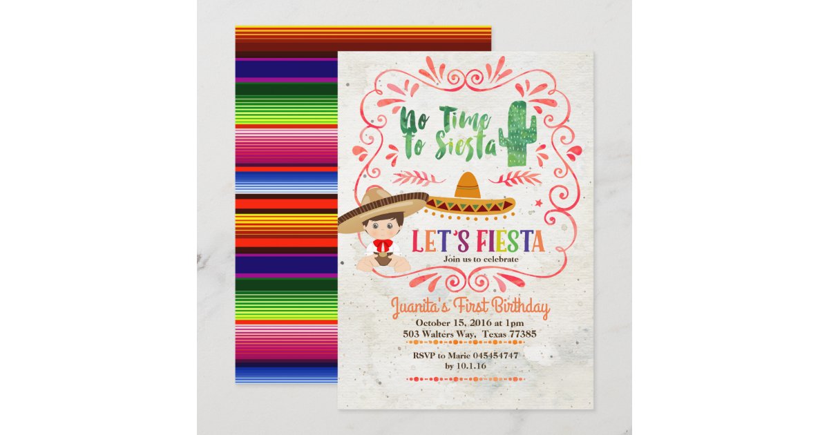 Boy Mexican Fiesta 1st Birthday Invitation | Zazzle