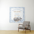Boy Nautical Whale Baby Shower Welcome Sign Tapestry | Zazzle