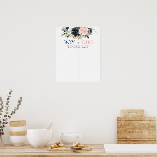 Boy or Girl chart, Guess the Gender Poster | Zazzle