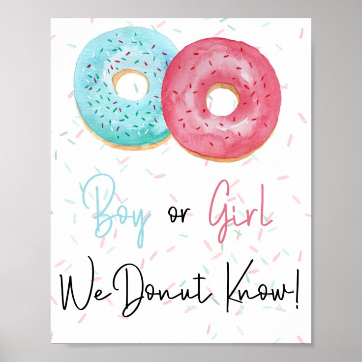 Boy or Girl, We DONUT Know Gender Reveal Sign | Zazzle