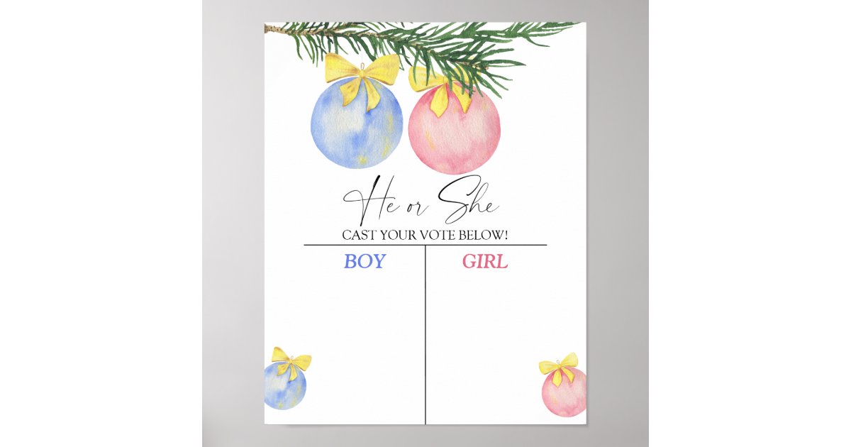 Boy or girl we know gender reveal chart | Zazzle