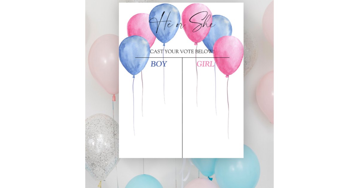 Boy or girl we know gender reveal chart | Zazzle