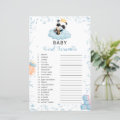 Boy Panda Bear Blue Baby Word Scramble Shower Game | Zazzle