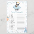 Boy Panda Bear Blue Baby Word Scramble Shower Game | Zazzle