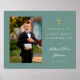 Boy Photo First Communion Green Poster | Zazzle