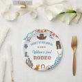 boy Rounded First Rodeo 1st Party Birthday Paper Plates | Zazzle