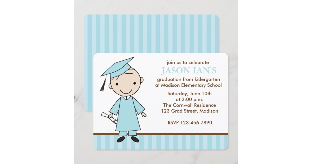 Boy School Graduation Party Invitation | Zazzle