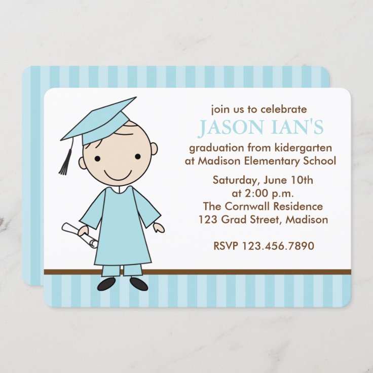 Boy School Graduation Party Invitation | Zazzle