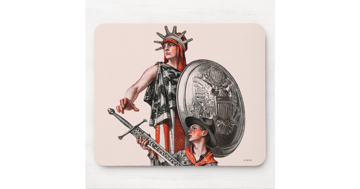 Boy Scout and Liberty Mouse Pad | Zazzle