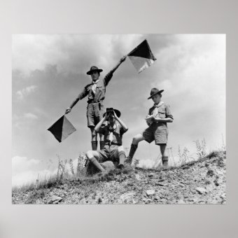 Boy Scout Semaphore Flags, 1940s Poster | Zazzle