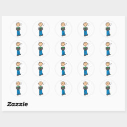 Boy Singing Sticker | Zazzle