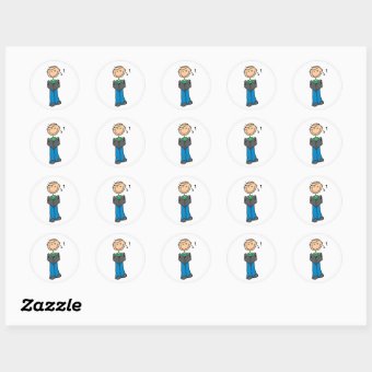 Boy Singing Sticker | Zazzle