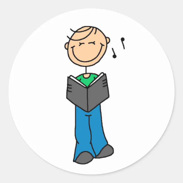 Boy Singing Sticker | Zazzle