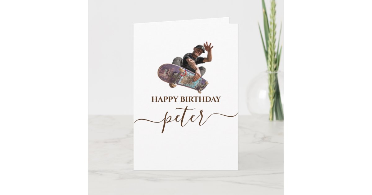 Boy Skateboarding Happy Birthday Card | Zazzle