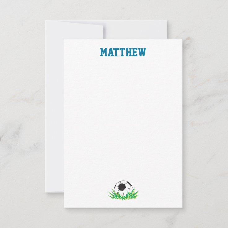 Boy Soccer Thank You Stationery Note Cards | Zazzle