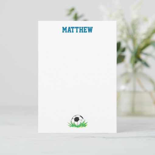 Boy Soccer Thank You Stationery Note Cards | Zazzle
