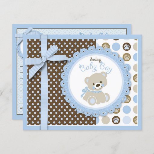 Boy Teddy Bear Advice Card | Zazzle