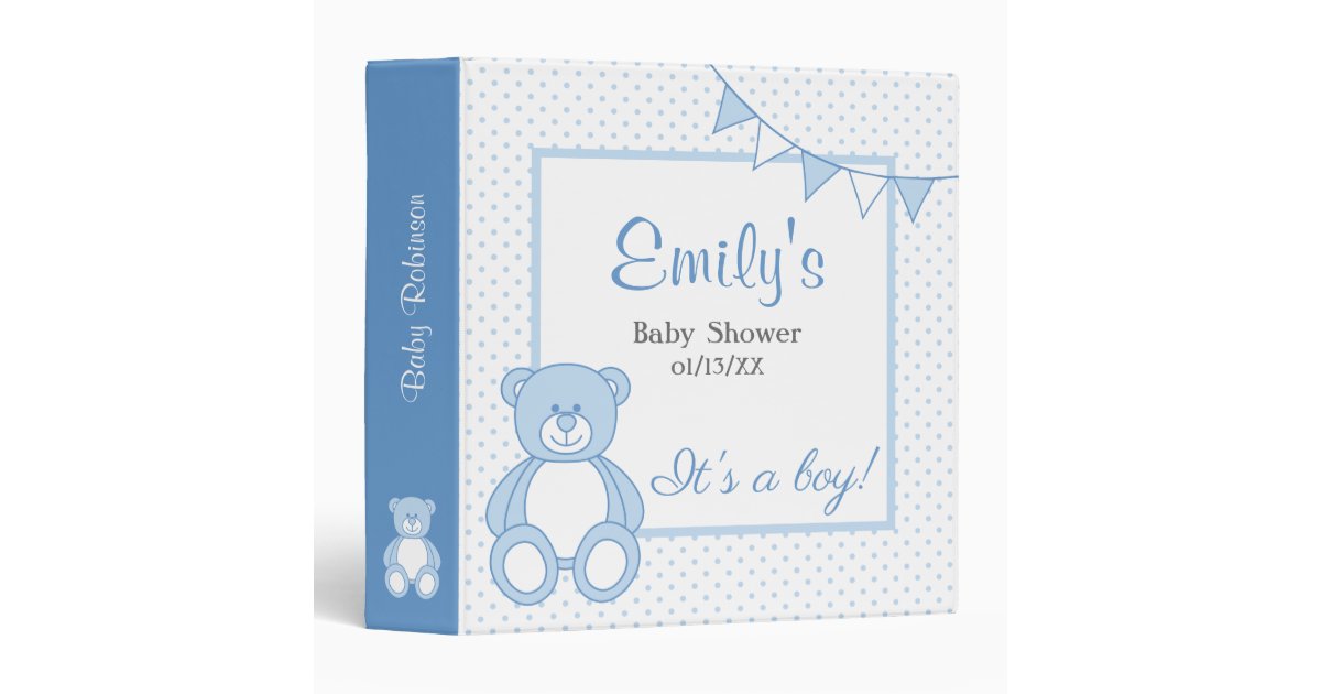Boy Teddy Bear Baby Book Binder | Zazzle