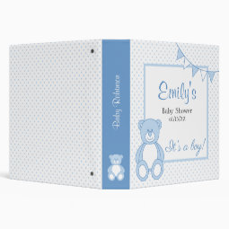 Boy Teddy Bear Baby Book Binder | Zazzle