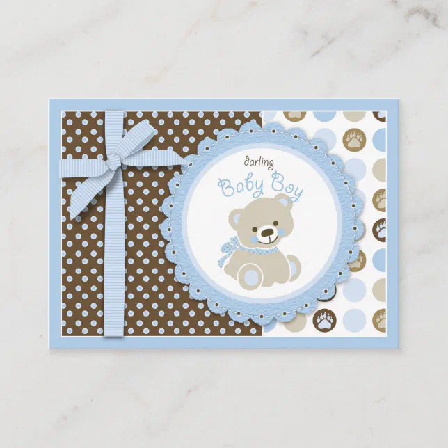 Boy Teddy Bear Reminder Notecard | Zazzle
