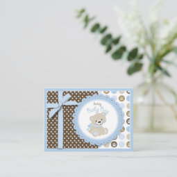 Boy Teddy Bear Reminder Notecard | Zazzle