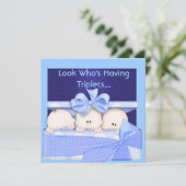 BOY TRIPLETS BABY SHOWER INVITATION | Zazzle