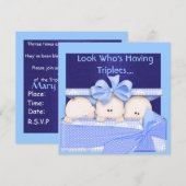 BOY TRIPLETS BABY SHOWER INVITATION | Zazzle