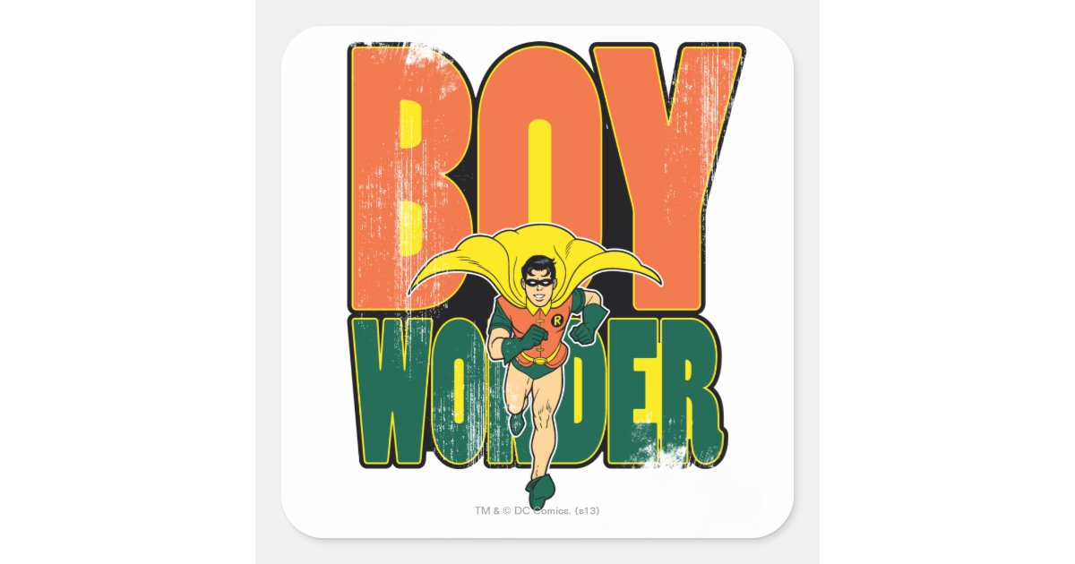 Boy Wonder Graphic Square Sticker | Zazzle