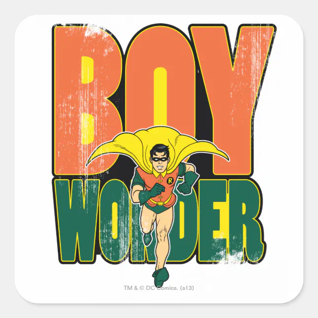 Boy Wonder Graphic Square Sticker | Zazzle
