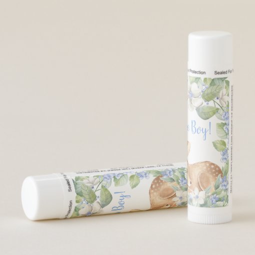 Boy Woodland Deer Baby Shower Lip Balm Favors | Zazzle