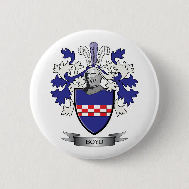 Boyd Family Crest Coat of Arms Pinback Button | Zazzle