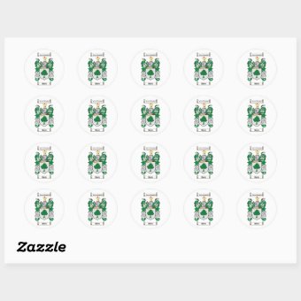 BOYLE FAMILY CREST - BOYLE COAT OF ARMS CLASSIC ROUND STICKER | Zazzle