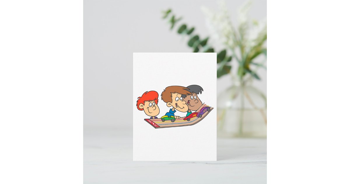 Boys And Model Cars Note Card | Zazzle