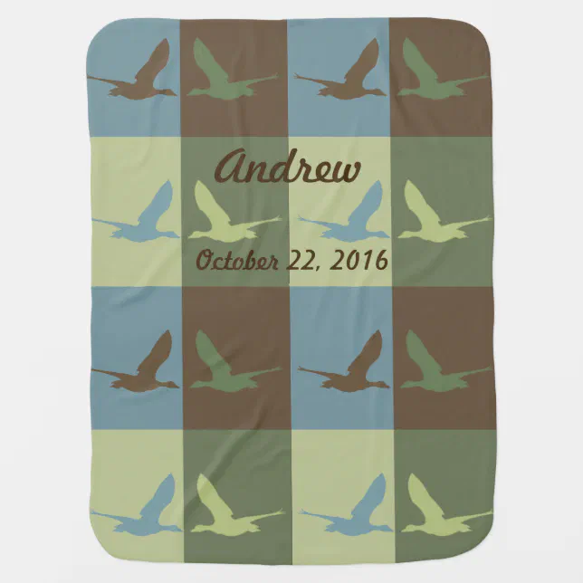 Boy's Baby Blanket With Flying Duck Pattern | Zazzle