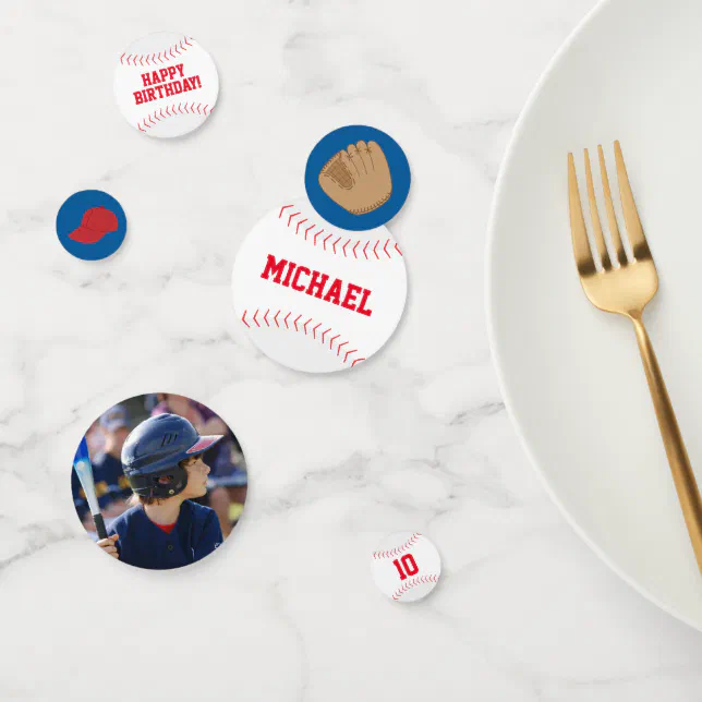 Boys Baseball Themed Birthday Confetti | Zazzle