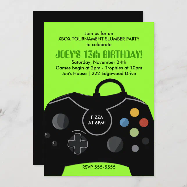 BOYS Birthday Video Game Station Party Invitation | Zazzle