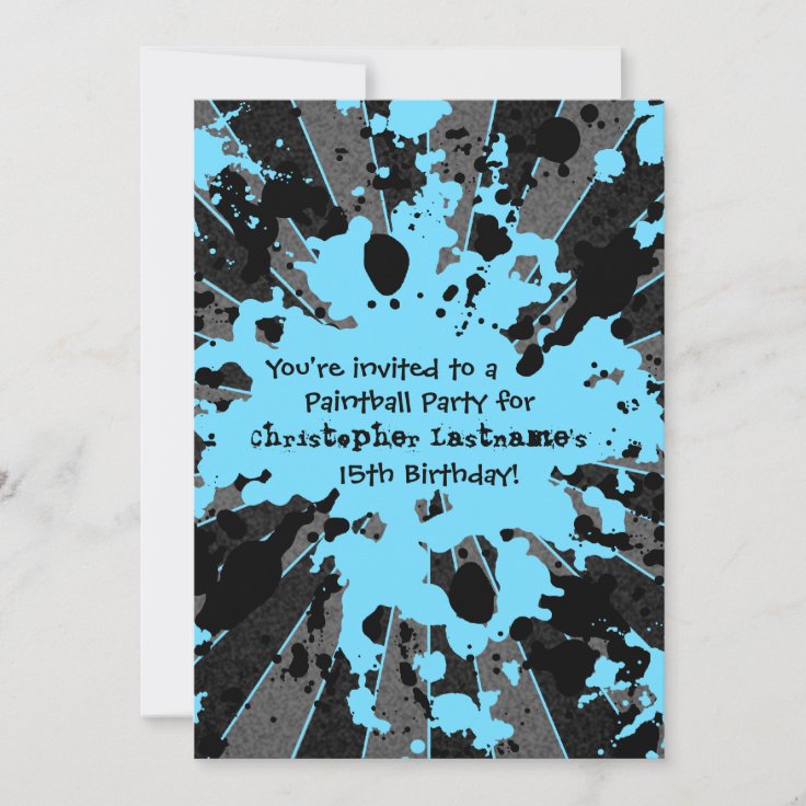 Boys blue birthday invitation | Zazzle