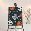 Boys Blue Sports Birthday Party Welcome Sign | Zazzle